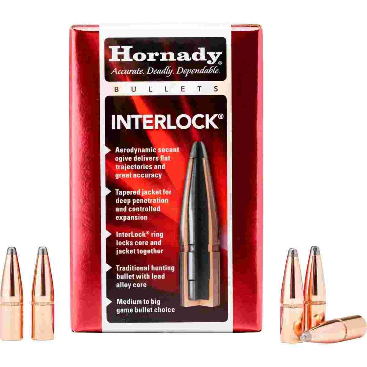 Hornady Interlock Rifle Bullets .35 cal .355" 170 gr SP Interlock (.350 ...