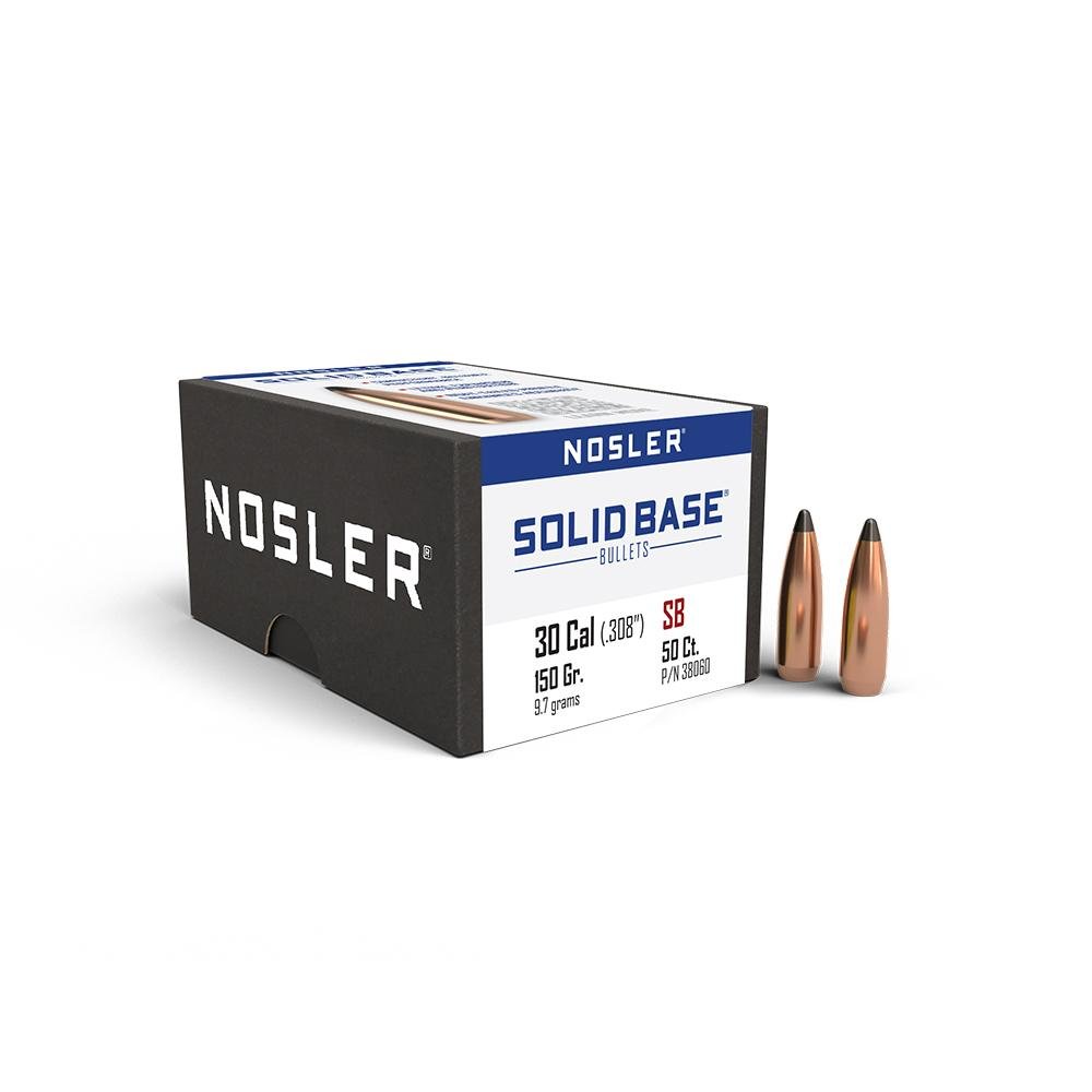 Nosler Solid Base Rifle Bullets .30 Cal .308" 150 gr 50/ct - Lone Wolf ...